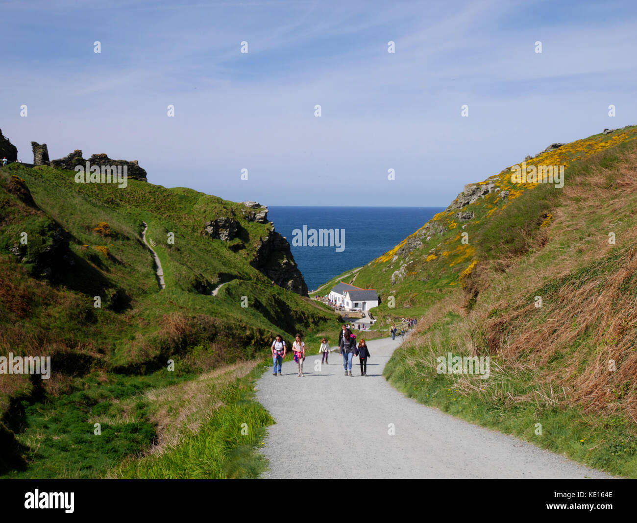 The road to Tintagel Castle (English Heritage), legendary home of King ...