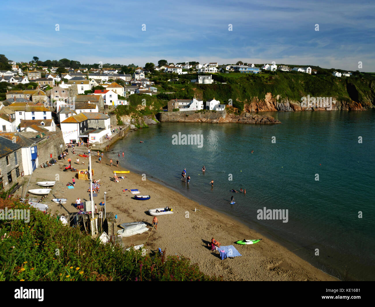 A view of the beach at Gorran Haven, Cornwall Stock Photo - Alamy