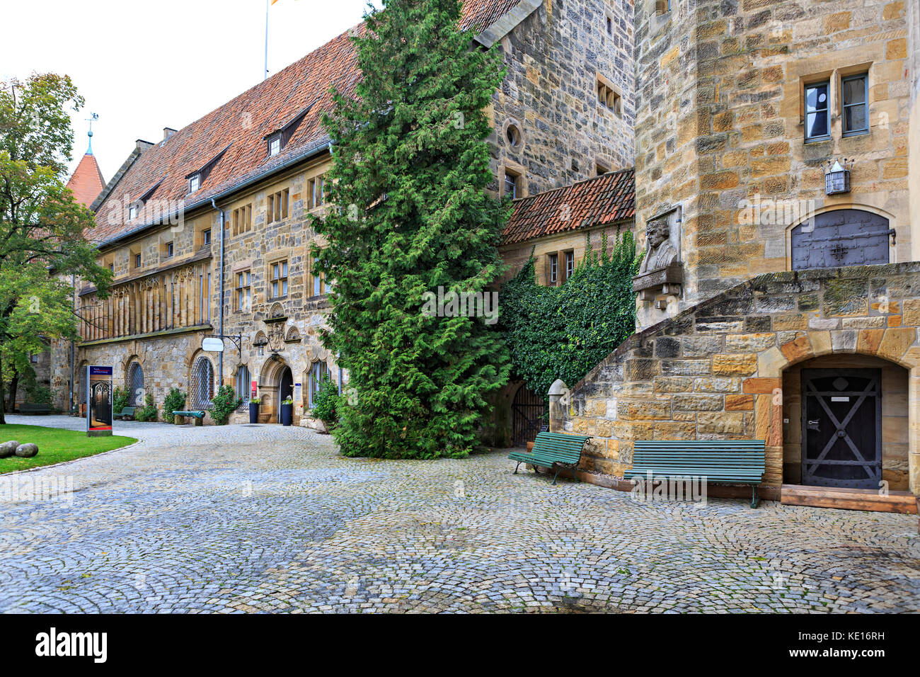 COBURG, GERMANY - CIRCA OCTOBER, 2017: Inner courtyard of Veste Coburg ...