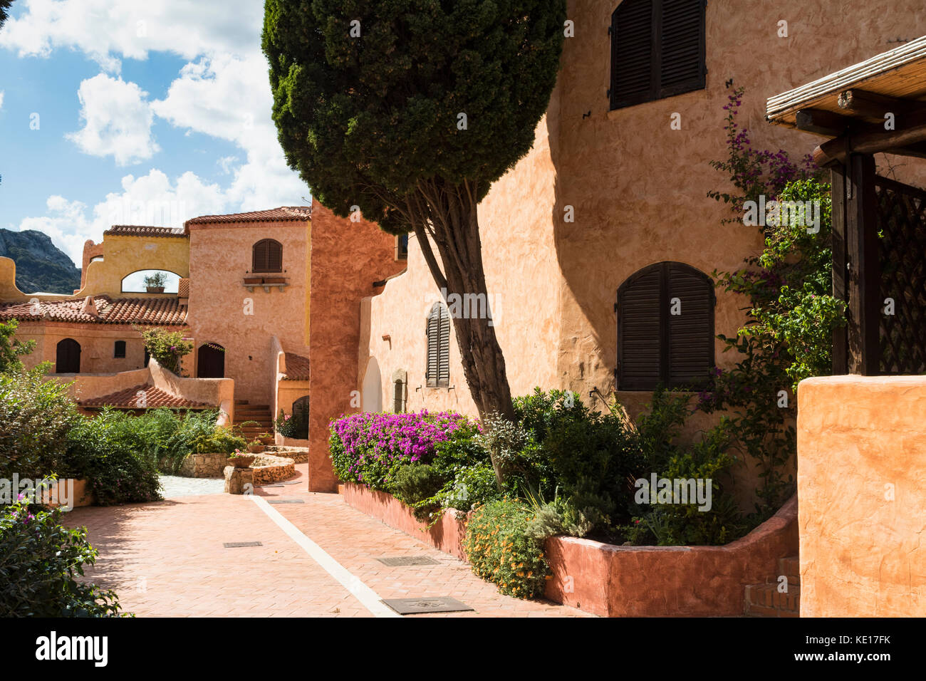 Colourful Detail of a Courtyard and Entrance to Grotto-Style Building ...
