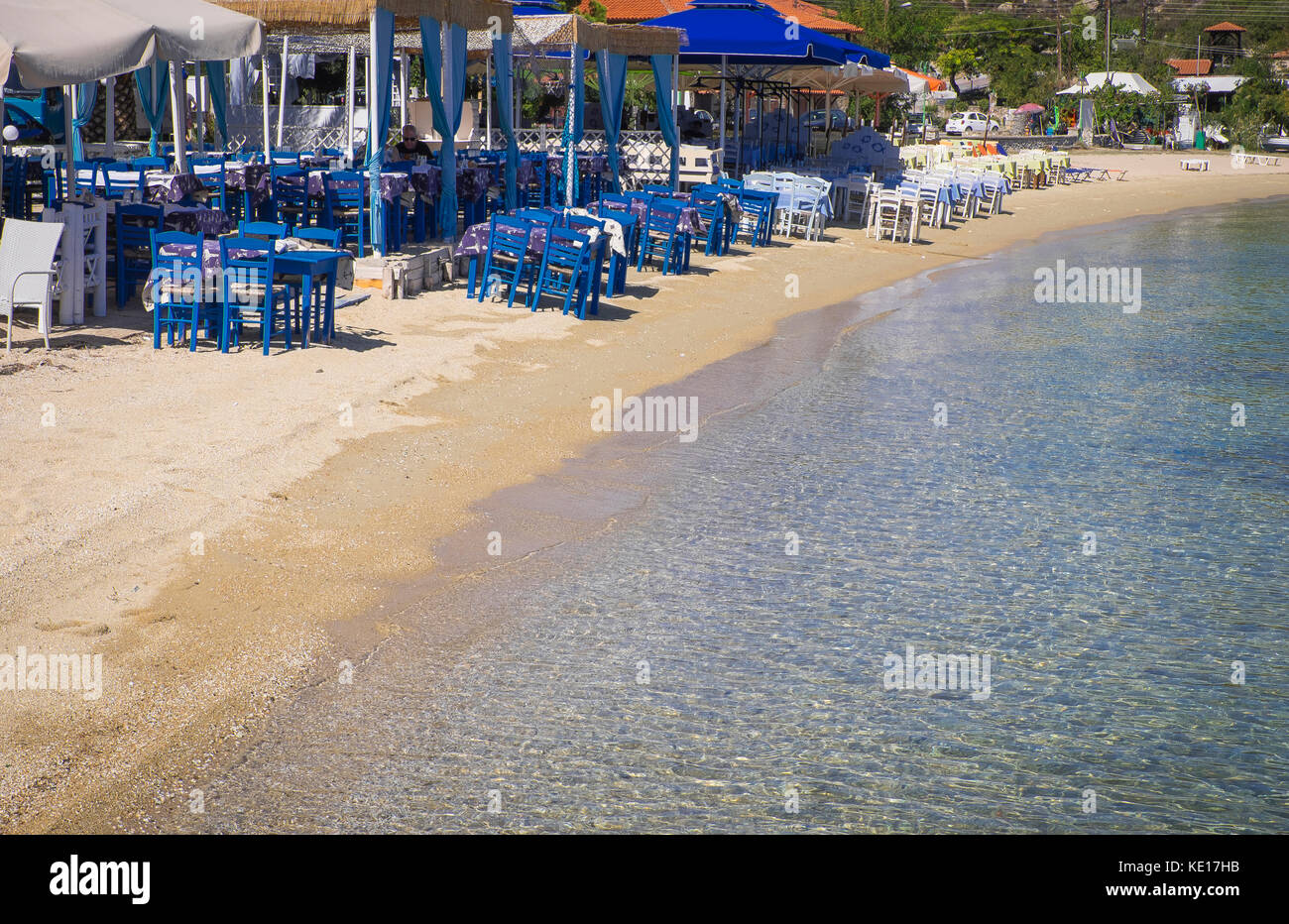 reastaurant on the beach in ormos panagias,halkidiki,greece Stock Photo ...