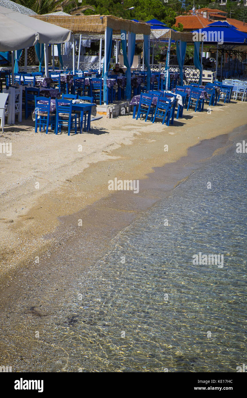 reastaurant on the beach in ormos panagias,halkidiki,greece Stock Photo ...