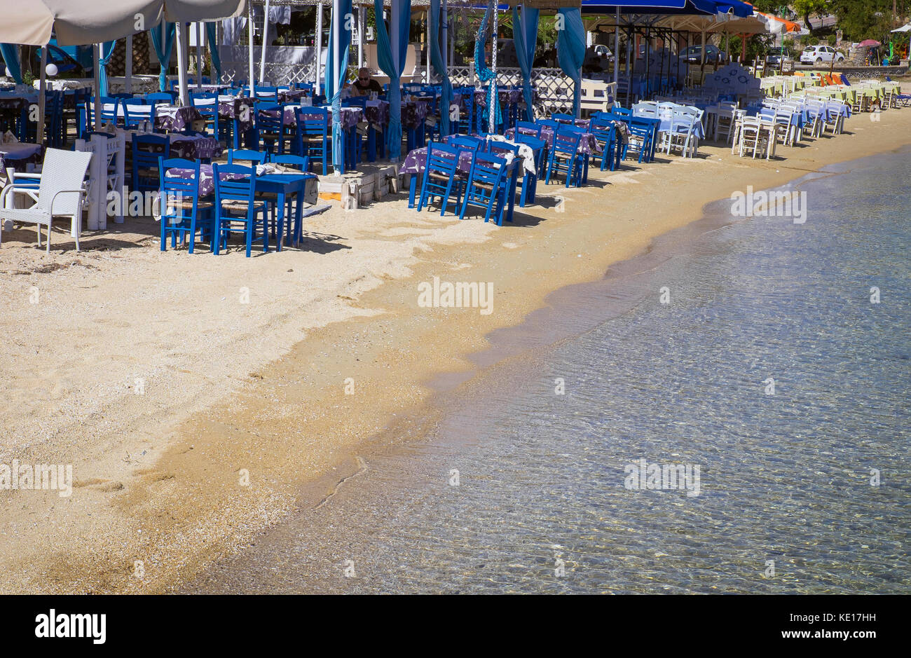 reastaurant on the beach in ormos panagias,halkidiki,greece Stock Photo ...