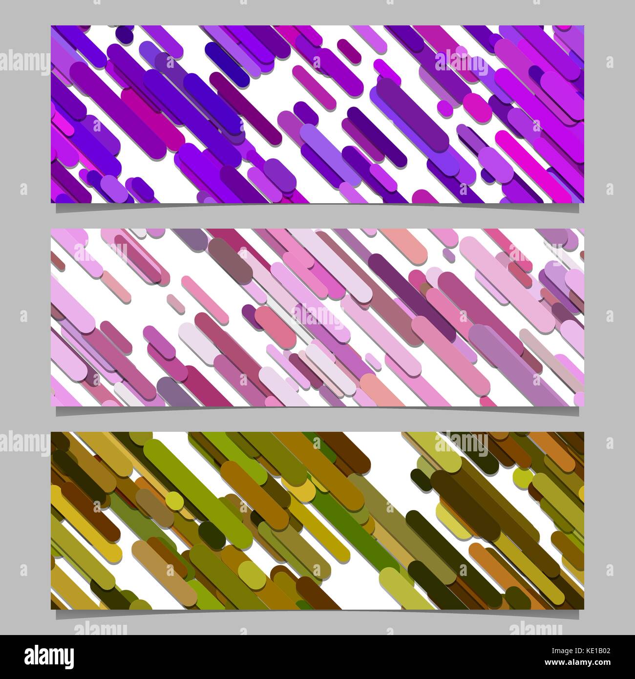 Modern seamless random diagonal stripe pattern banner background design set - horizontal ...