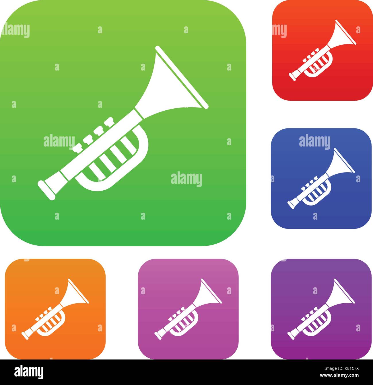 Trumpet toy set color collection Stock Vector Image & Art - Alamy
