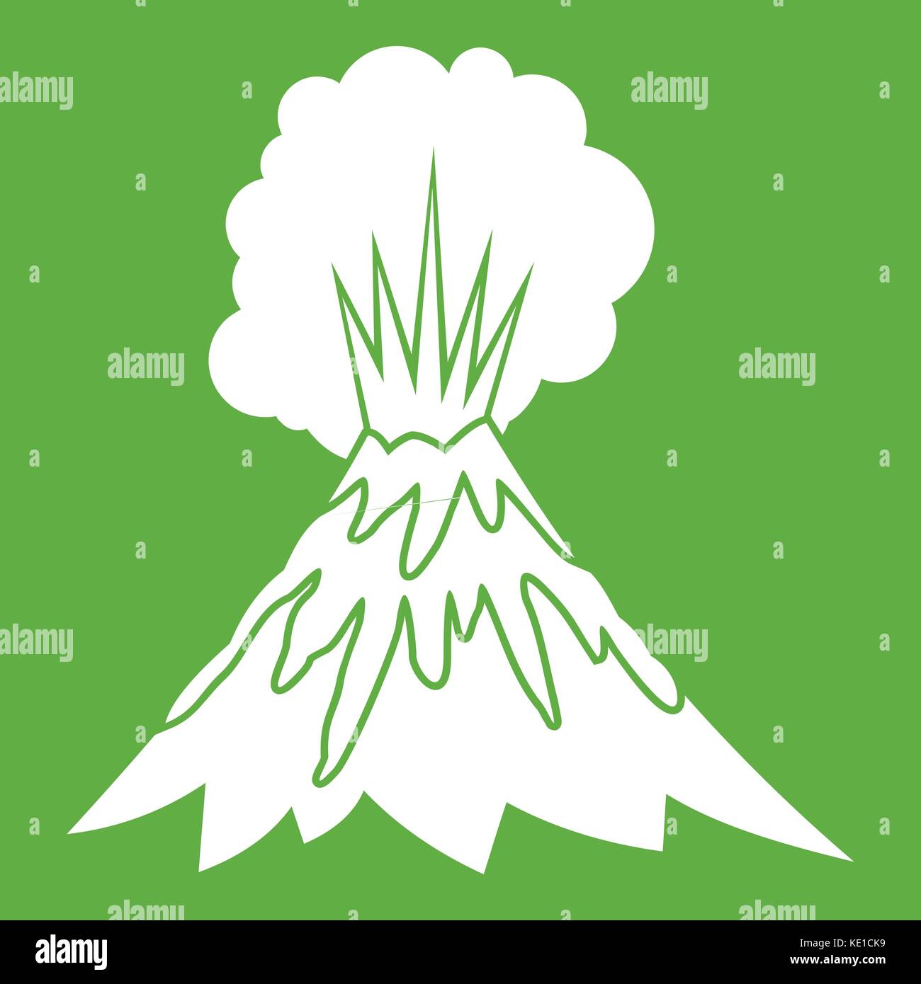 Volcano erupting icon green Stock Vector Image & Art - Alamy
