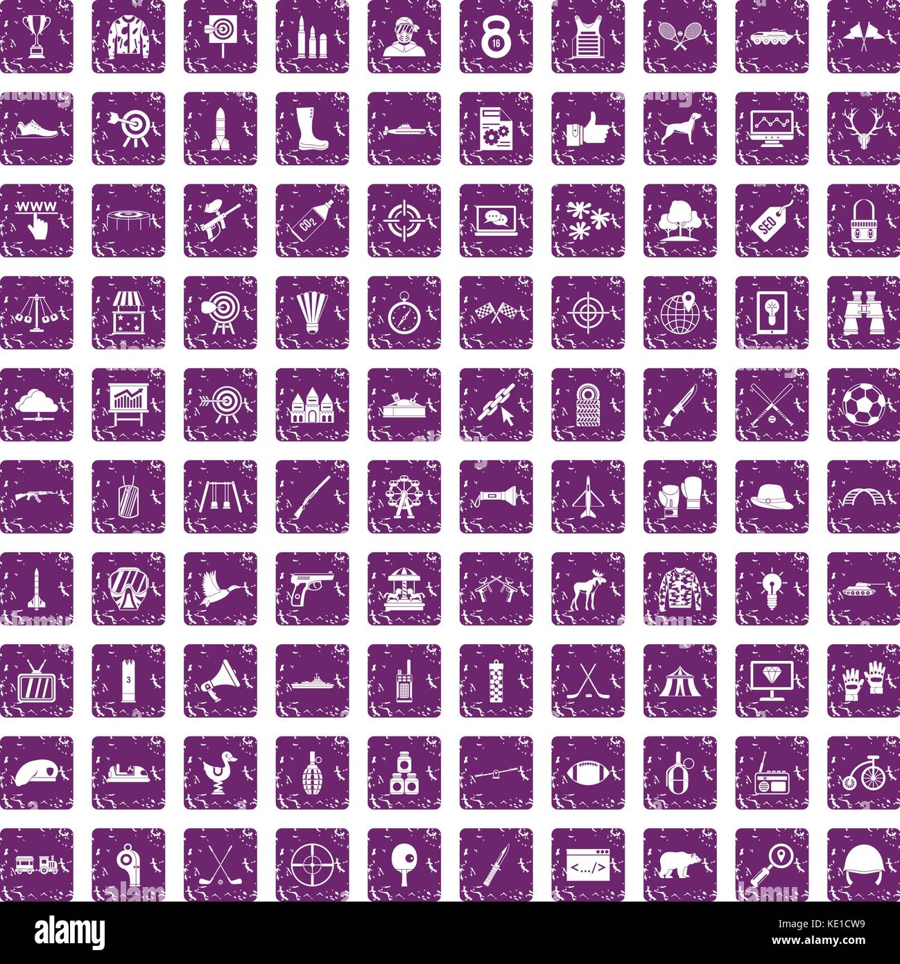 100 target icons set grunge purple Stock Vector Image & Art - Alamy
