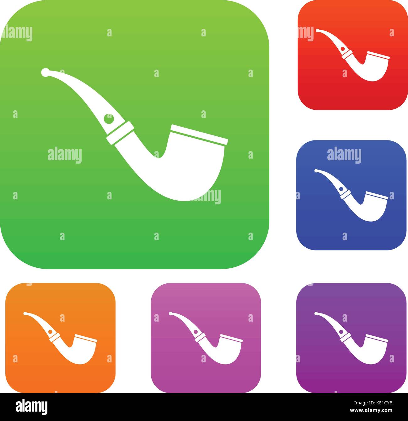Smoking pipe set color collection Stock Vector Image & Art - Alamy