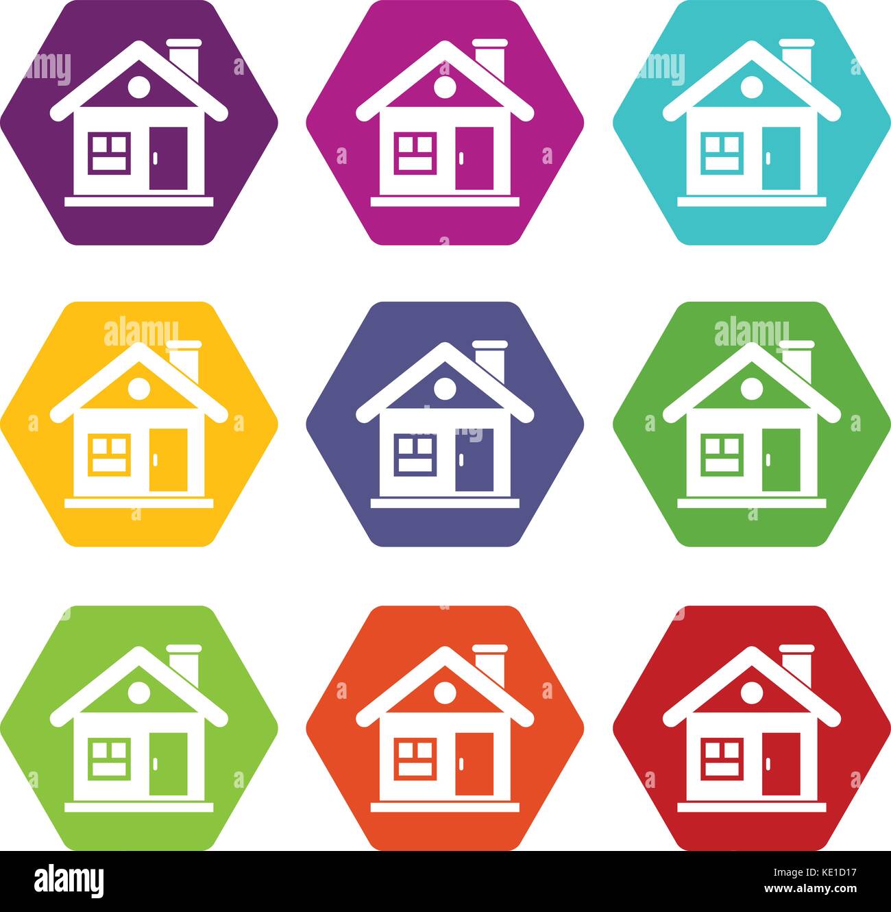 House icon set color hexahedron Stock Vector Image & Art - Alamy