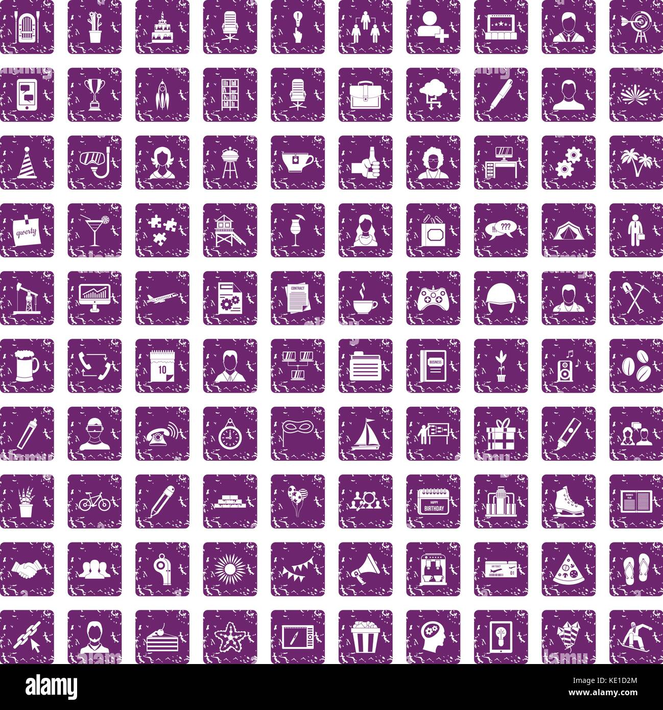 100 team building icons set grunge purple Stock Vector Image & Art - Alamy