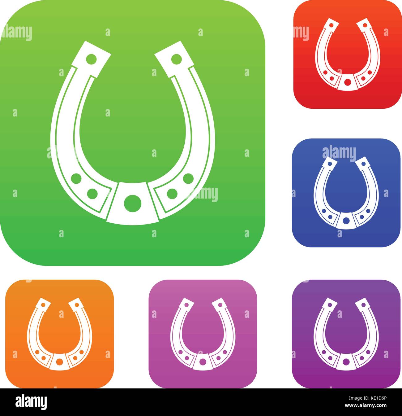 Horseshoe set color collection Stock Vector Image & Art - Alamy