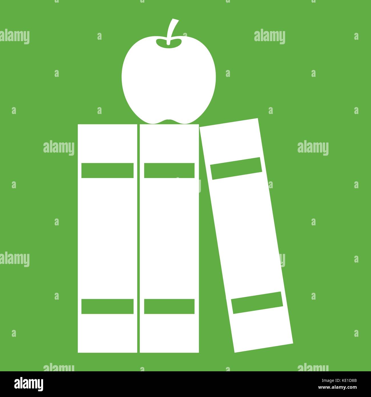 Stack of books and apple icon green Stock Vector Image & Art - Alamy