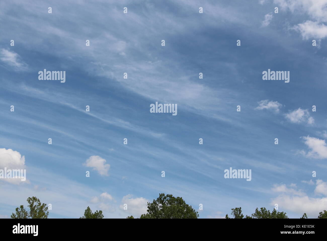 Cumulus and Cirrus clouds with blue sky Stock Photo - Alamy