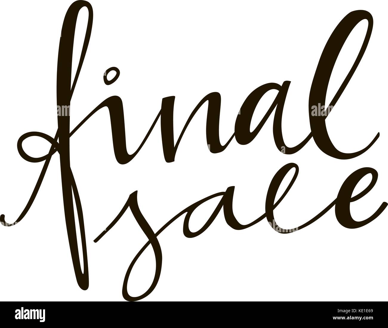 Final sale lettering phrase. Black and white hand lettering inscription ...