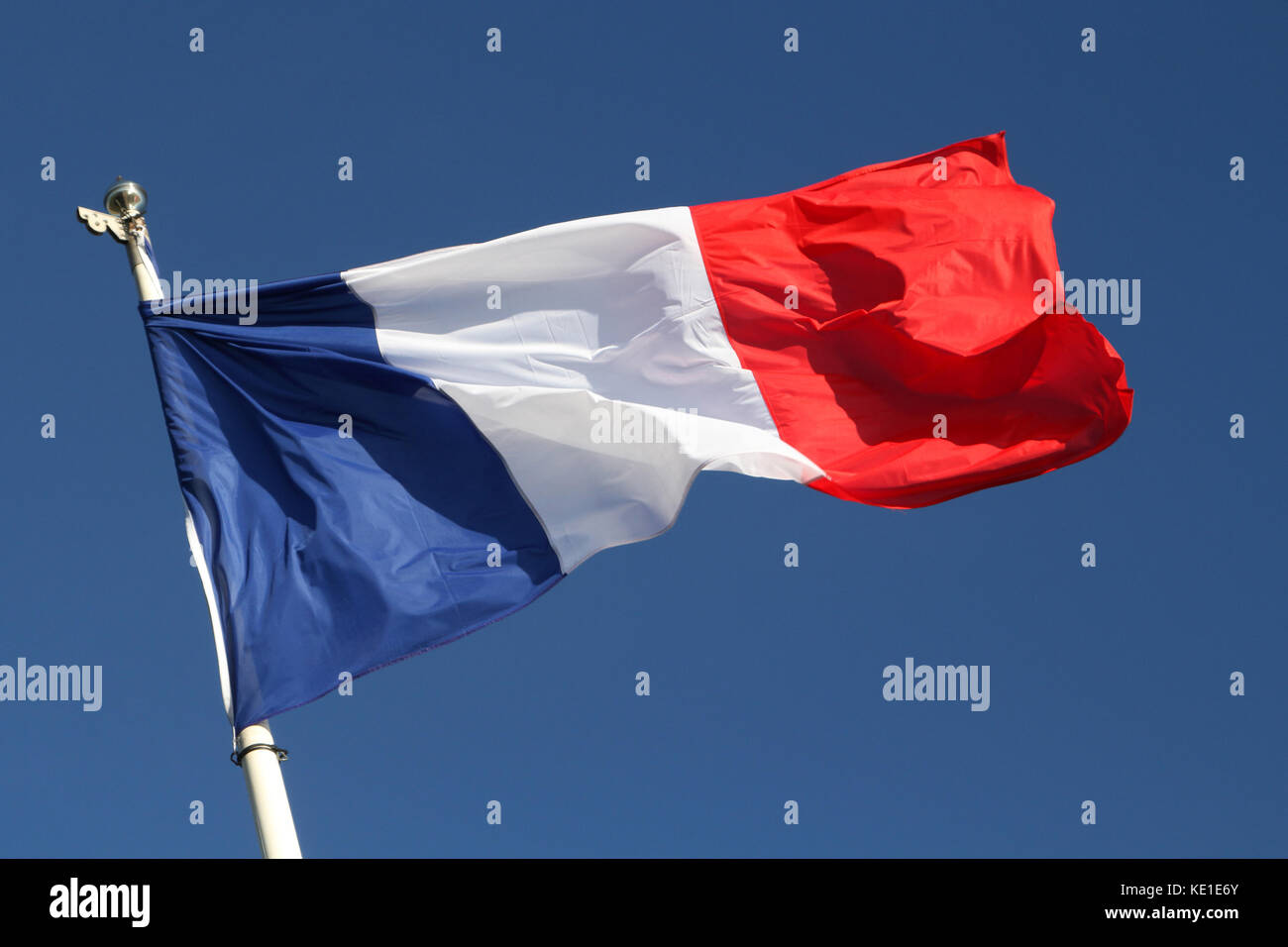 French flag in the wind Stock Photo - Alamy