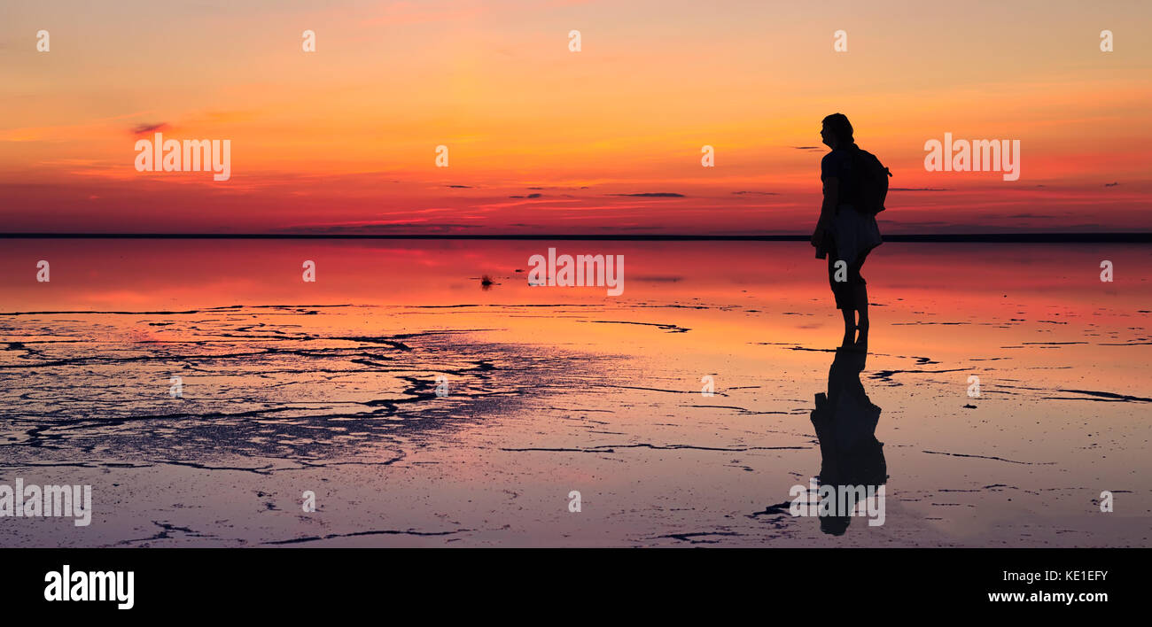 Man Standing Alone Silhouette
