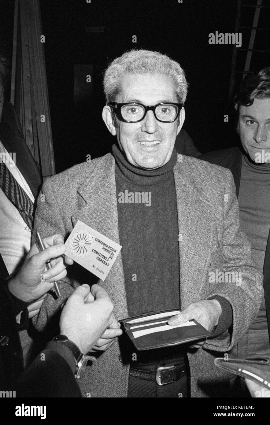 Marcelino Camacho, historical leader of the Spanish leading trade union ...