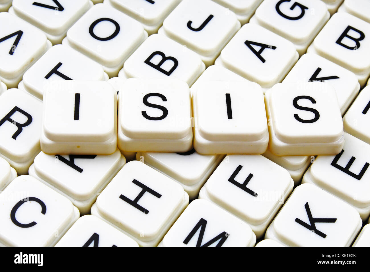 ISIS text word crossword. Alphabet letter blocks game texture ...
