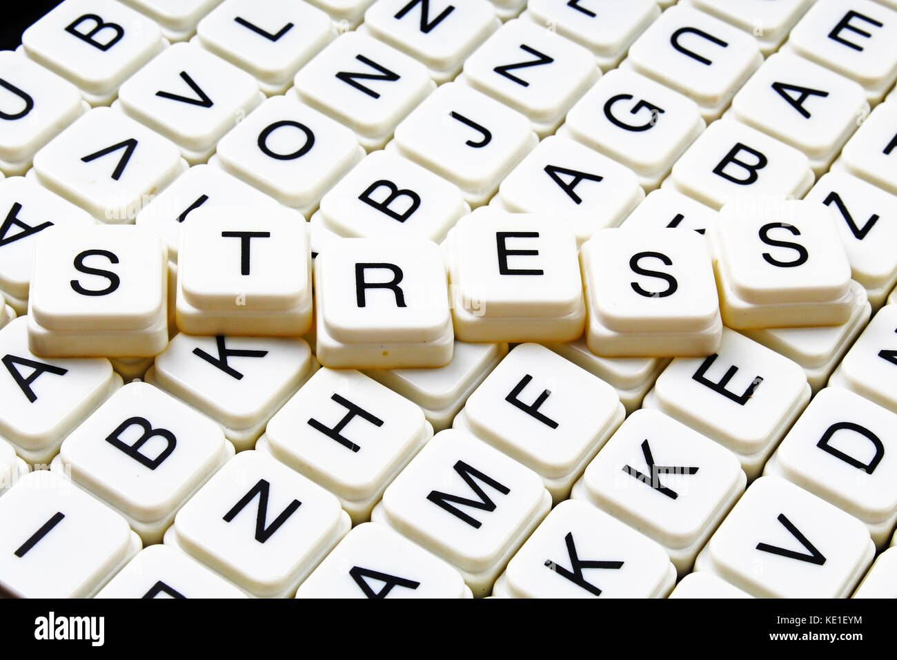 Stress text word crossword. Alphabet letter blocks game texture ...