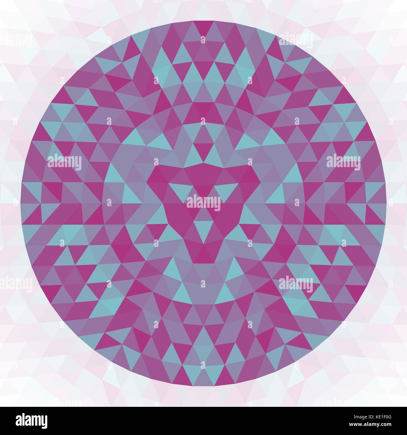 Round geometric triangle kaleidoscopic mandala design - symmetric ...