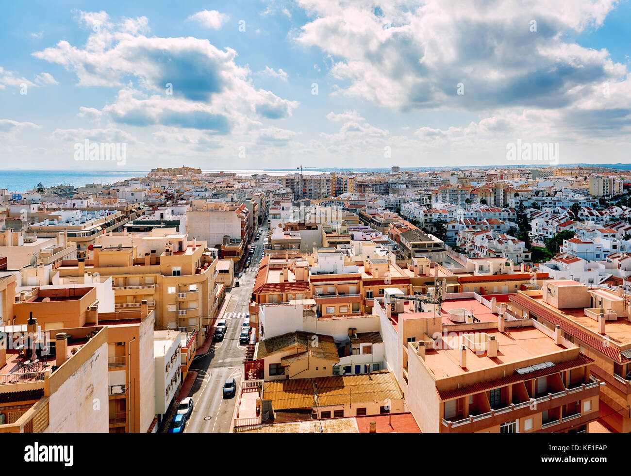 Cityscape of Torrevieja city. Torrevieja is a Mediterranean city ...