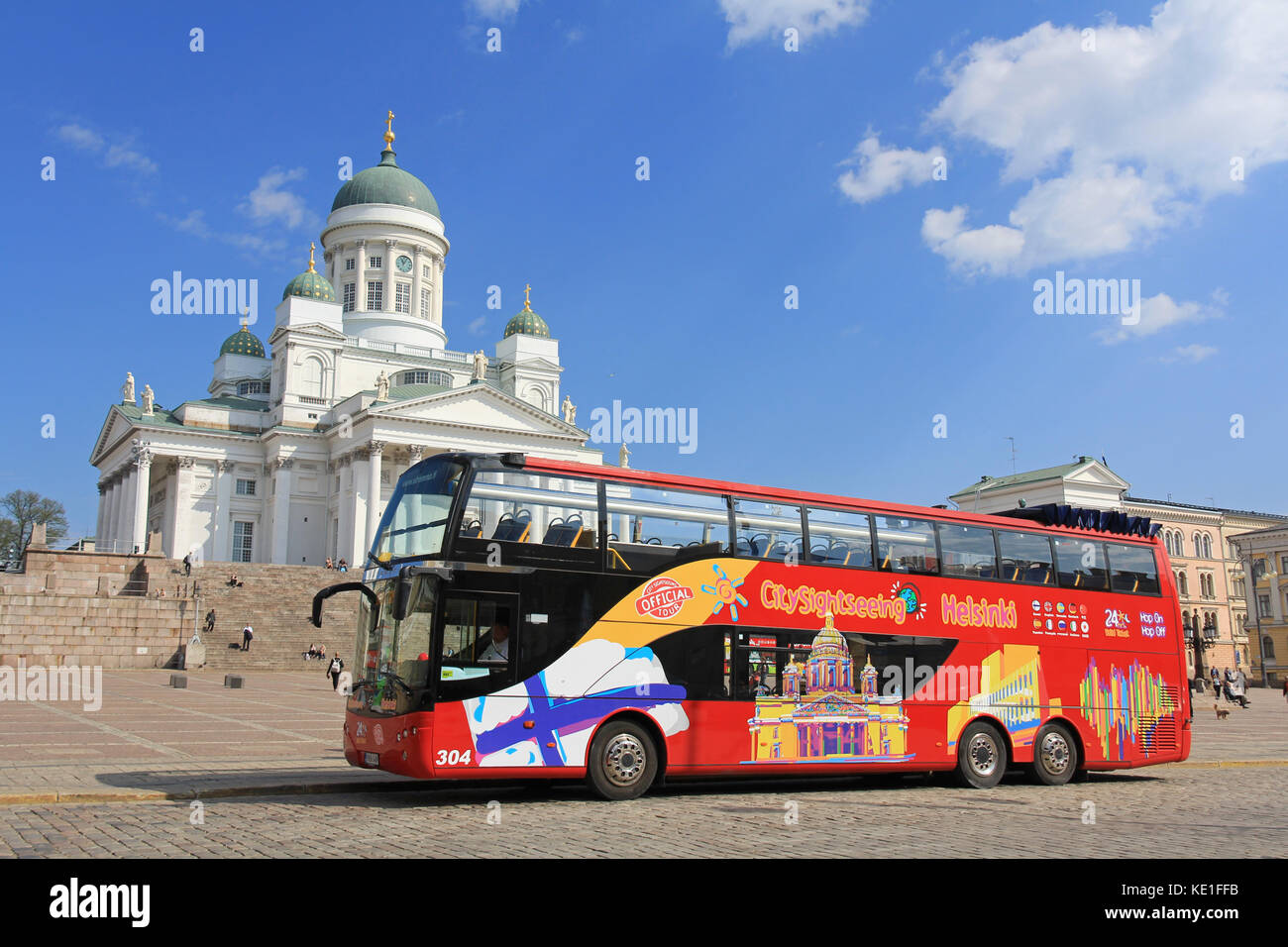 HELSINKI, FINLAND - MAY 10, 2016: Red double-decker Hop On Hop Off ...