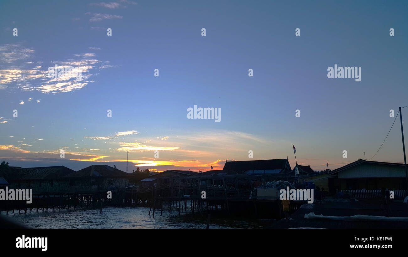 Silhouete in Sebatik Island Stock Photo - Alamy
