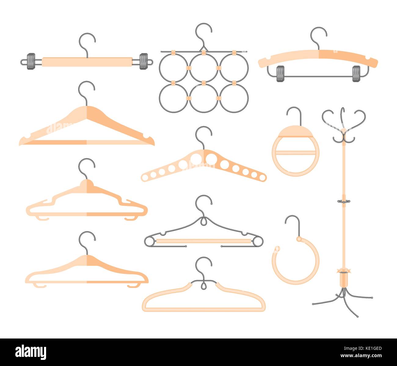 Set of hangers - modern vector realistic isolated clip art Stock Vector ...