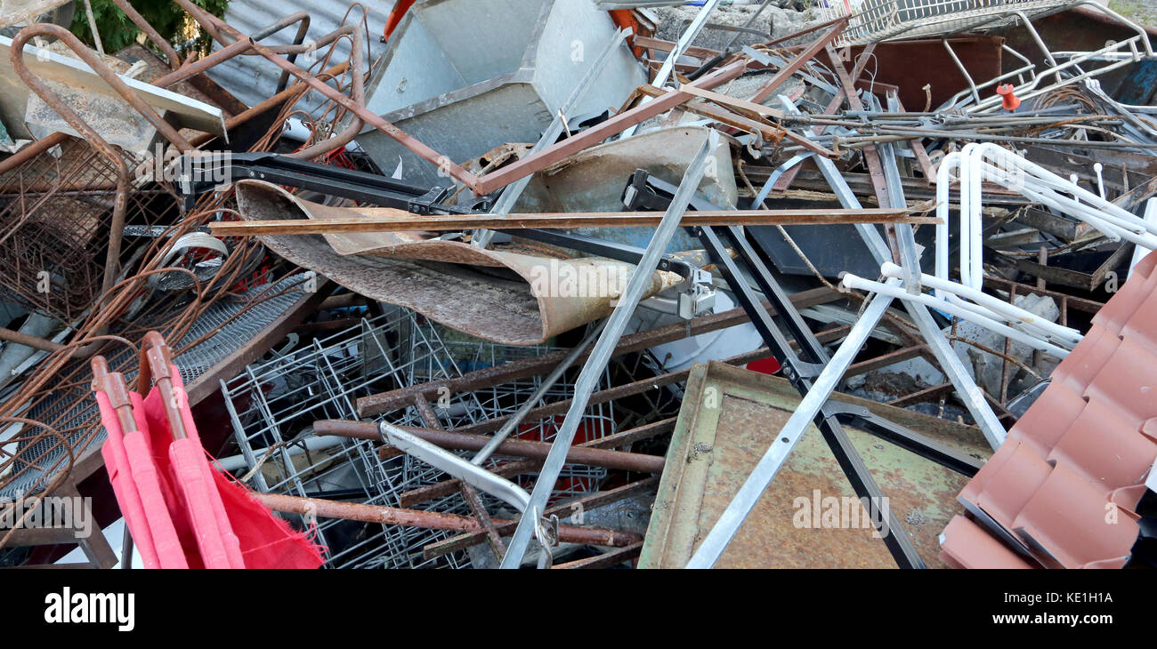 dump of ferrous material into the recyclable waste collection center ...