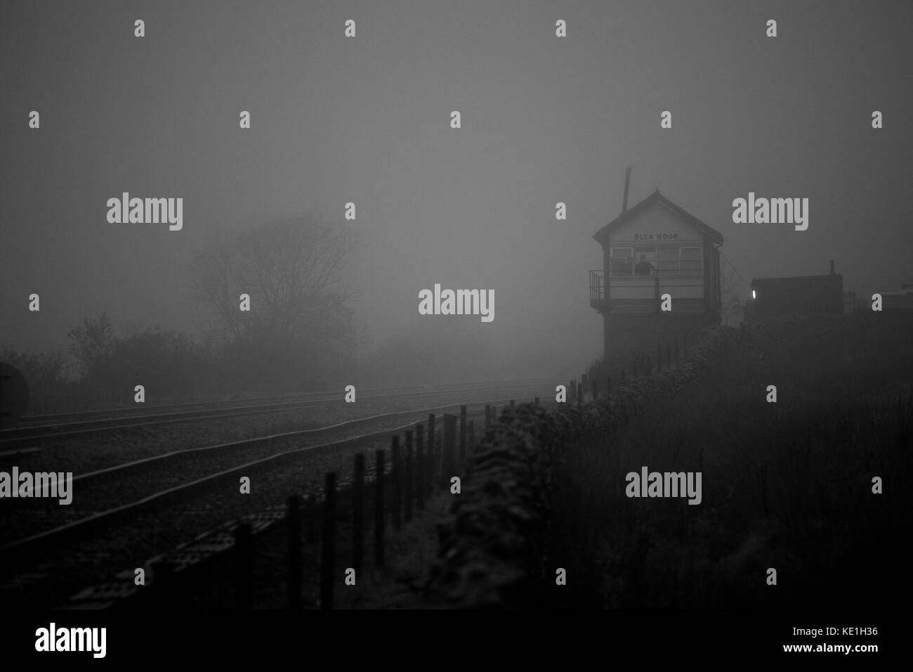 The signal man at the isolated Blea Moor signal box (north of ...