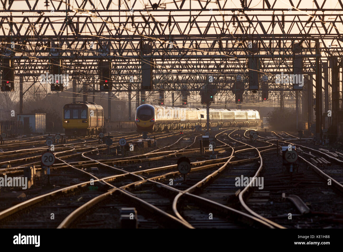 Northern Rail Class 142 pacer train (L) and Virgin Trains west coast ...