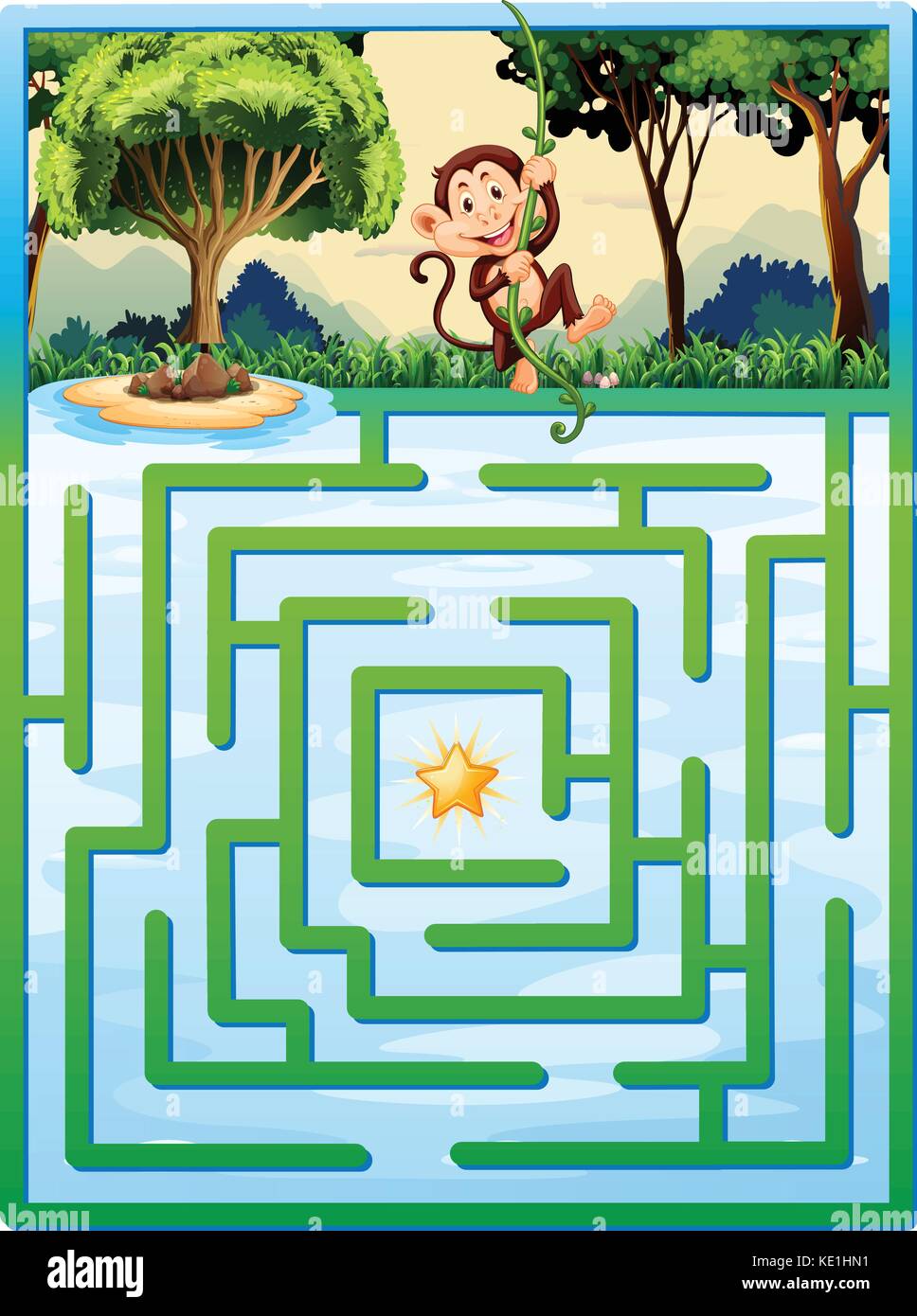Jungle maze Stock Vector Images - Alamy