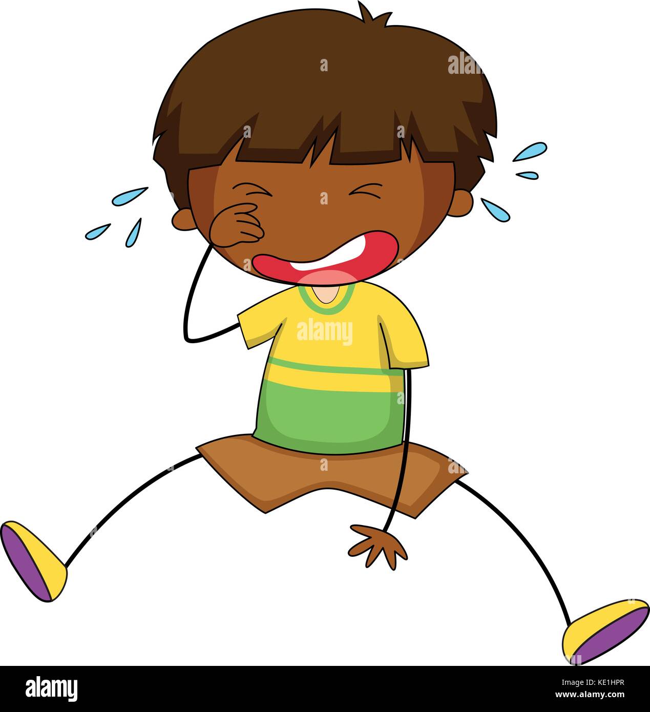 Little boy crying alone illustration Stock Vector Image & Art - Alamy