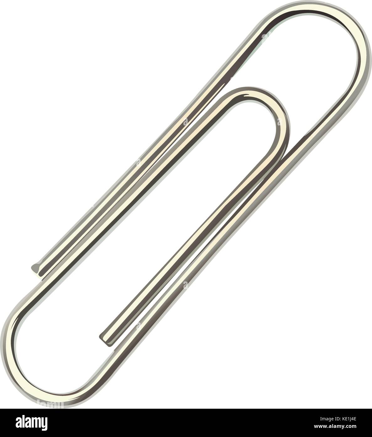 Metal paper clip on white background illustration Stock Vector Image ...