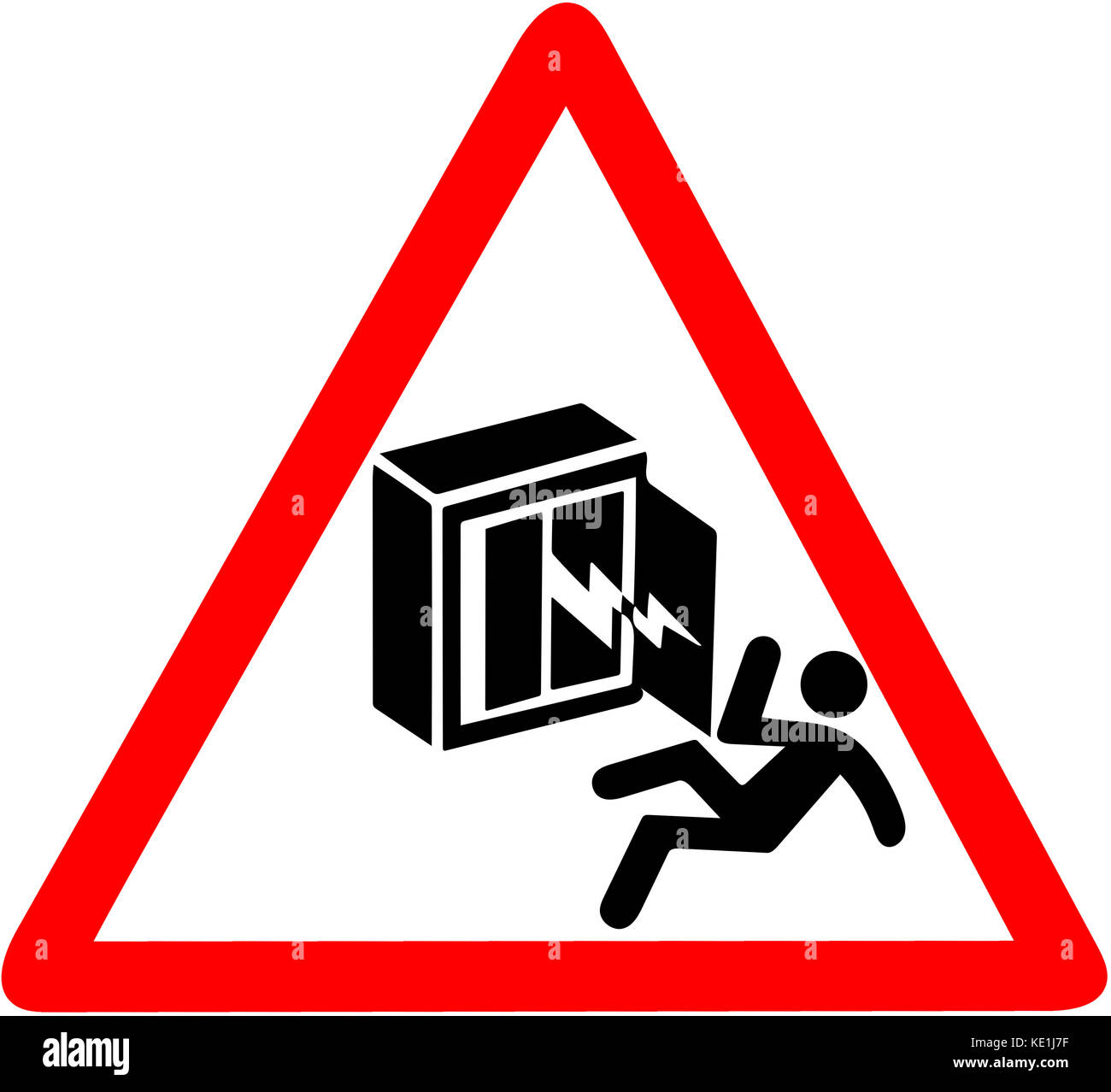 Electricity shock warning, risk of dead. Authorized person only..Red ...
