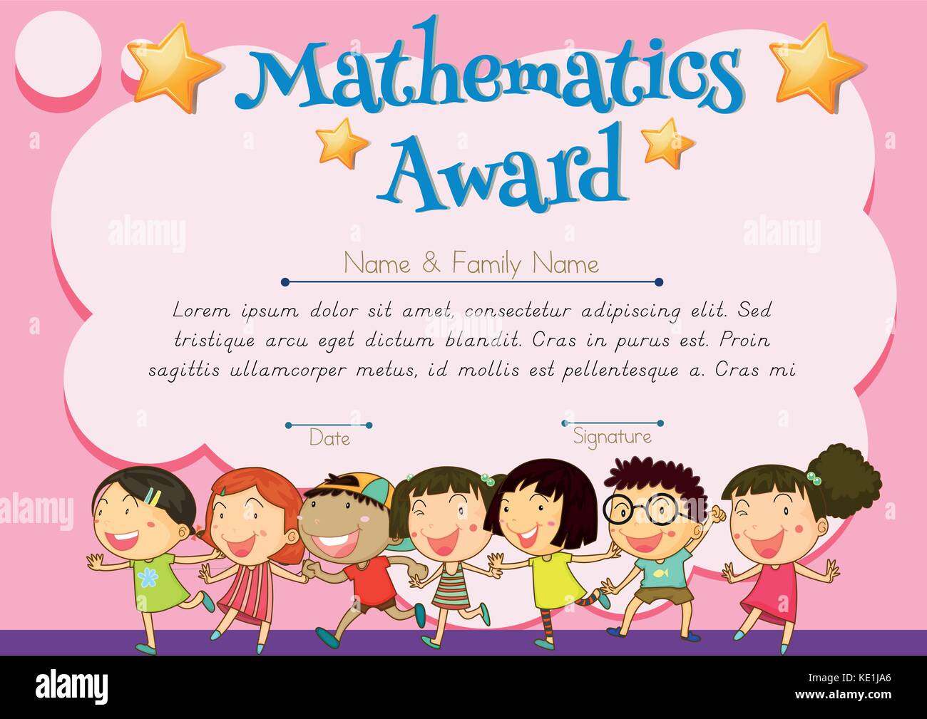 Certificate of mathematics award illustration Stock Vector Image & Art ...