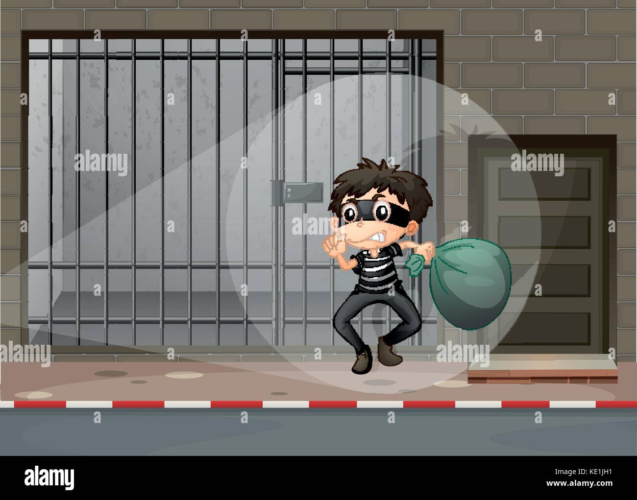 Robber escaping out of the prison illustration Stock Vector Image & Art ...
