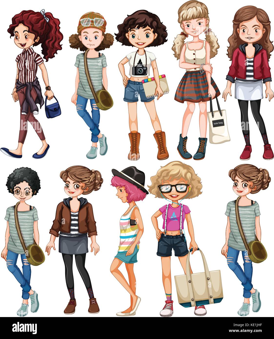 Girls in fashion Stock Vector Images - Alamy