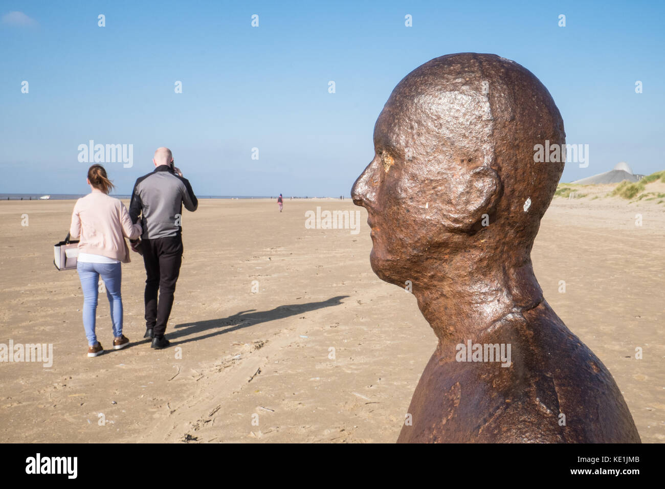 Anthony,Gormley,statues,iron,men,Another Place,art,installation,on ...