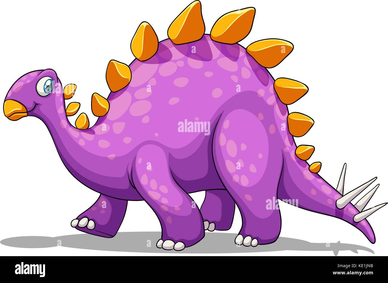 Purple dinosaur with spikes tail illustration Stock Vector Image & Art ...