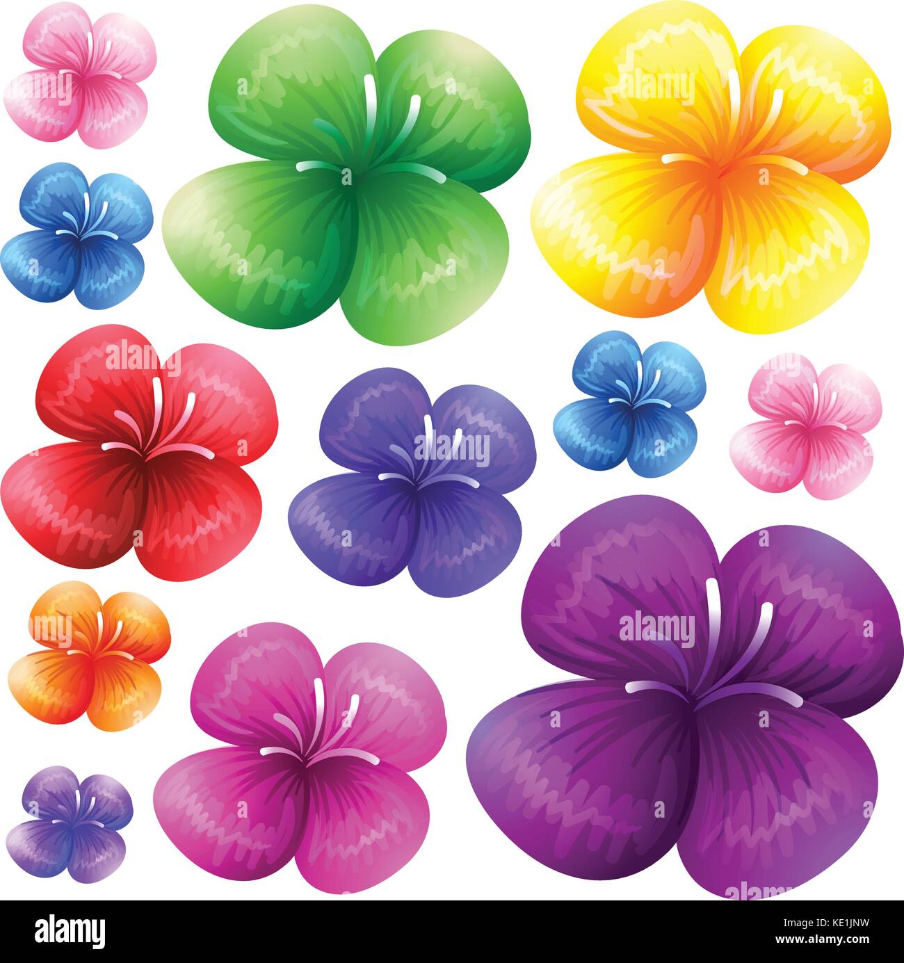 Flowers in different colors illustration Stock Vector Image & Art - Alamy