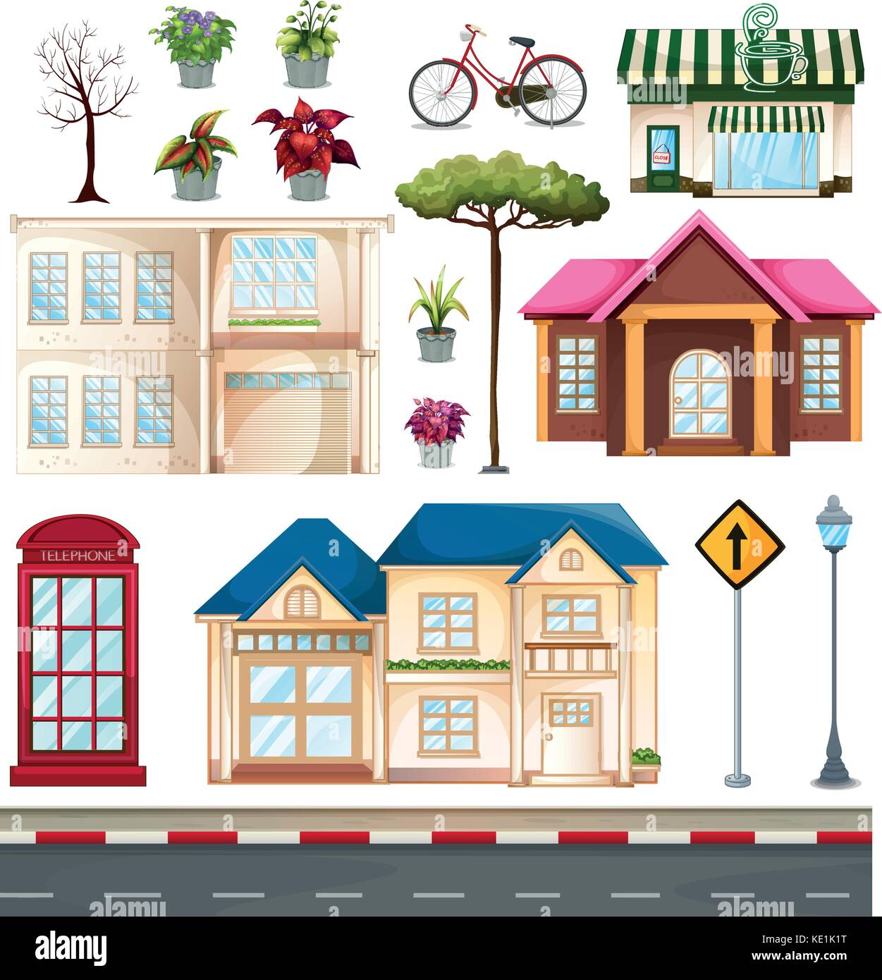 Things on pavement Stock Vector Images - Alamy