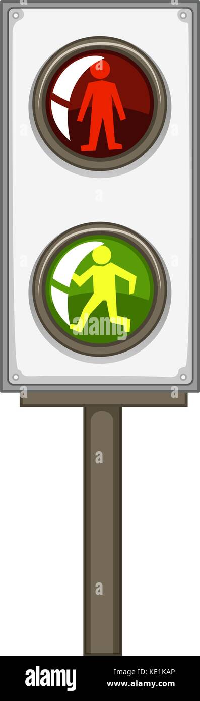 Traffic light with green and red lights illustration Stock Vector Image ...