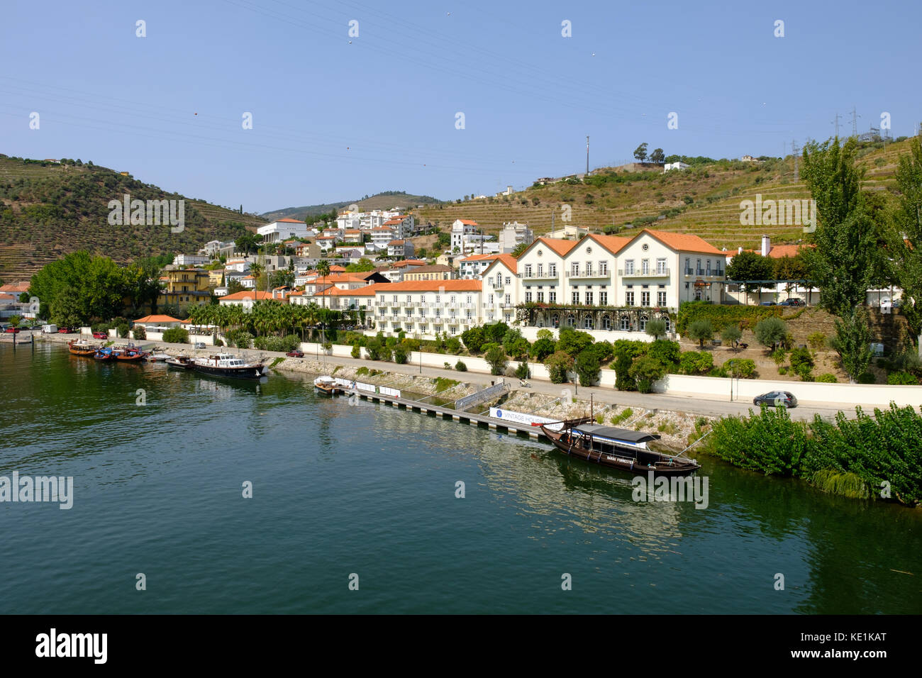 Views of Pinhao along the banks of the Douro River, Portugal Stock ...