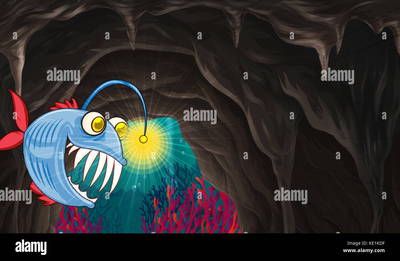 Sea monster swimming under the sea illustration Stock Vector Image ...