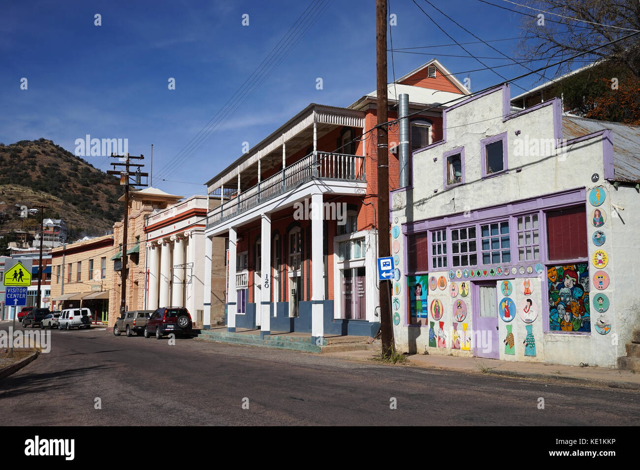 December 9, 2015 Bisbee, Arizona, USA: victorian buildings in the ...