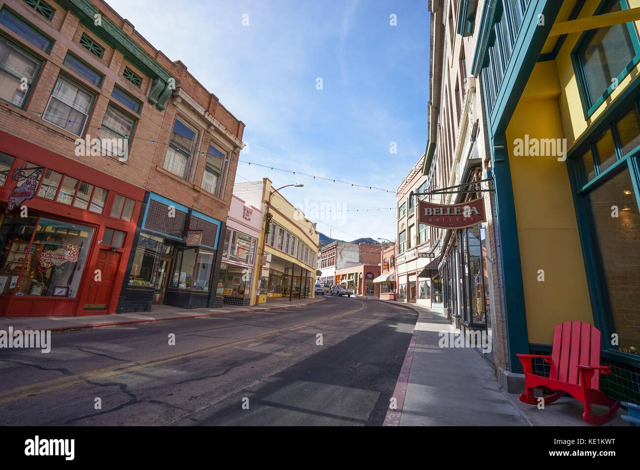 December 9, 2015 Bisbee, Arizona, USA: victorian buildings in the ...