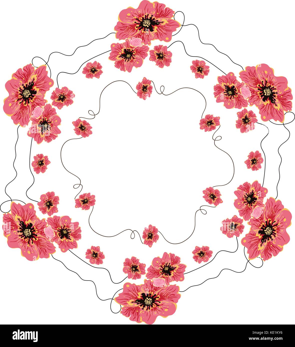 Bouquet poppies red flowers Stock Vector Images - Alamy