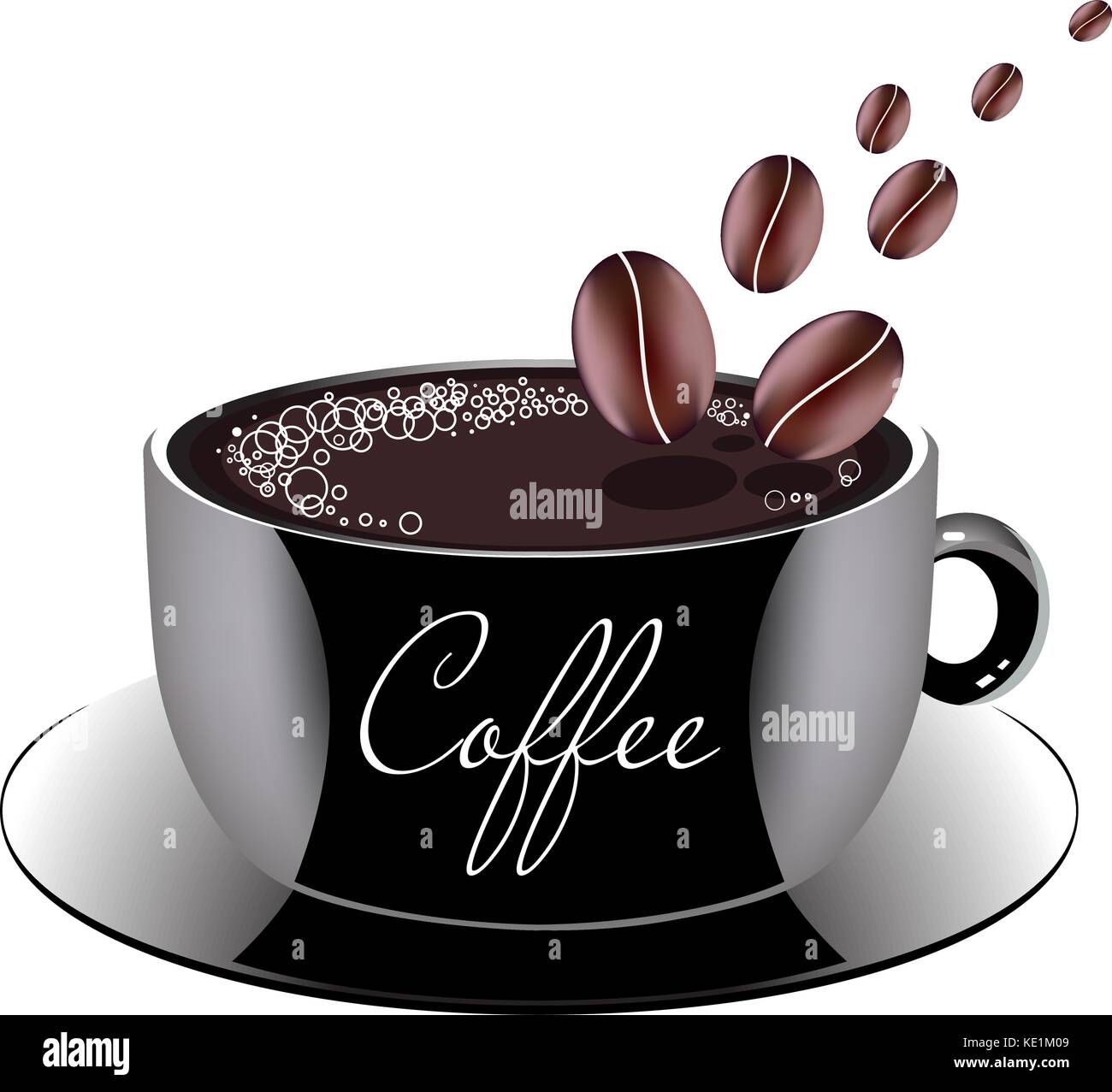 Cup fresh morning cappuccino coffee Stock Vector Images - Alamy