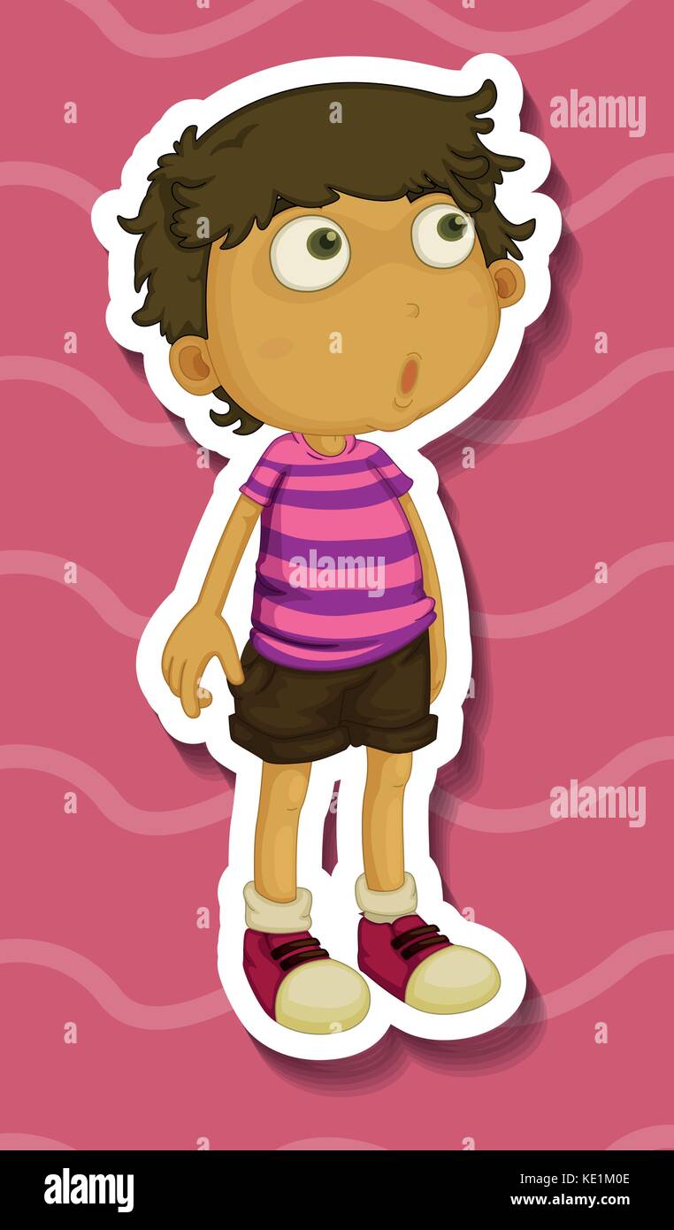 Vector illustration confused boy Stock Vector Images - Alamy